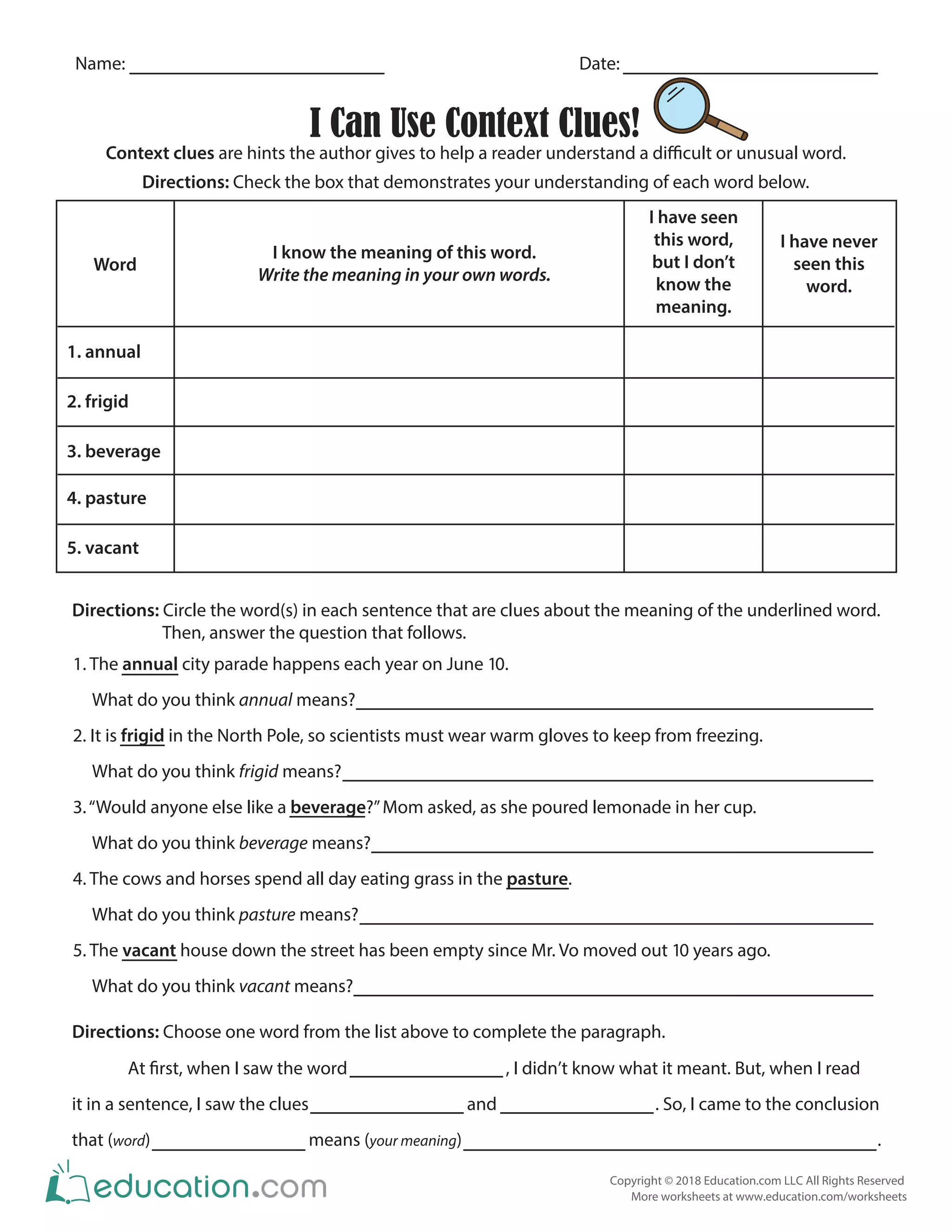 Context clues(1) | PDF