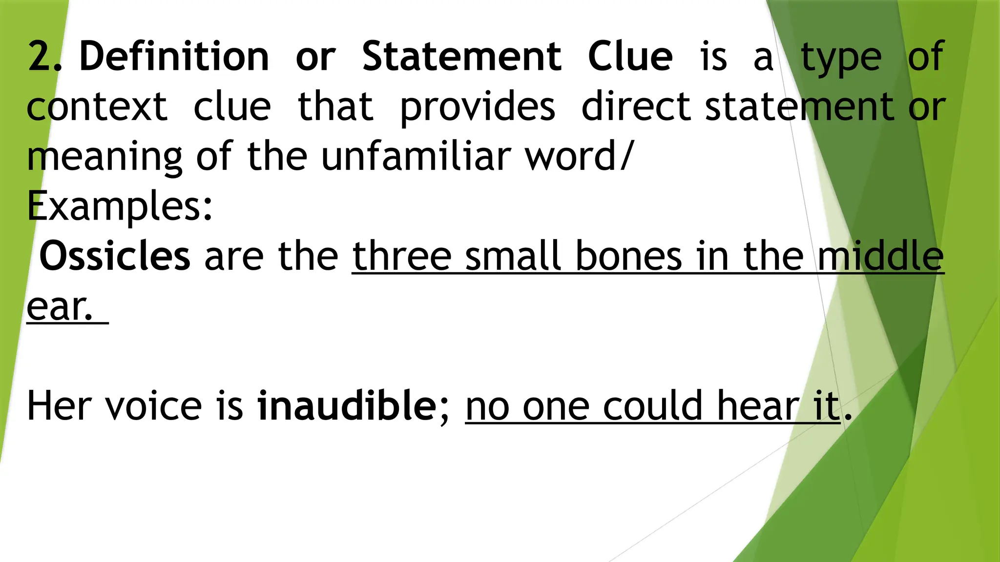 Types of Context Clues: Synonyms, Antonyms, Definitin, Example Clue ...