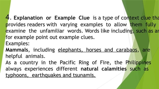 Types of Context Clues: Synonyms, Antonyms, Definitin, Example Clue ...