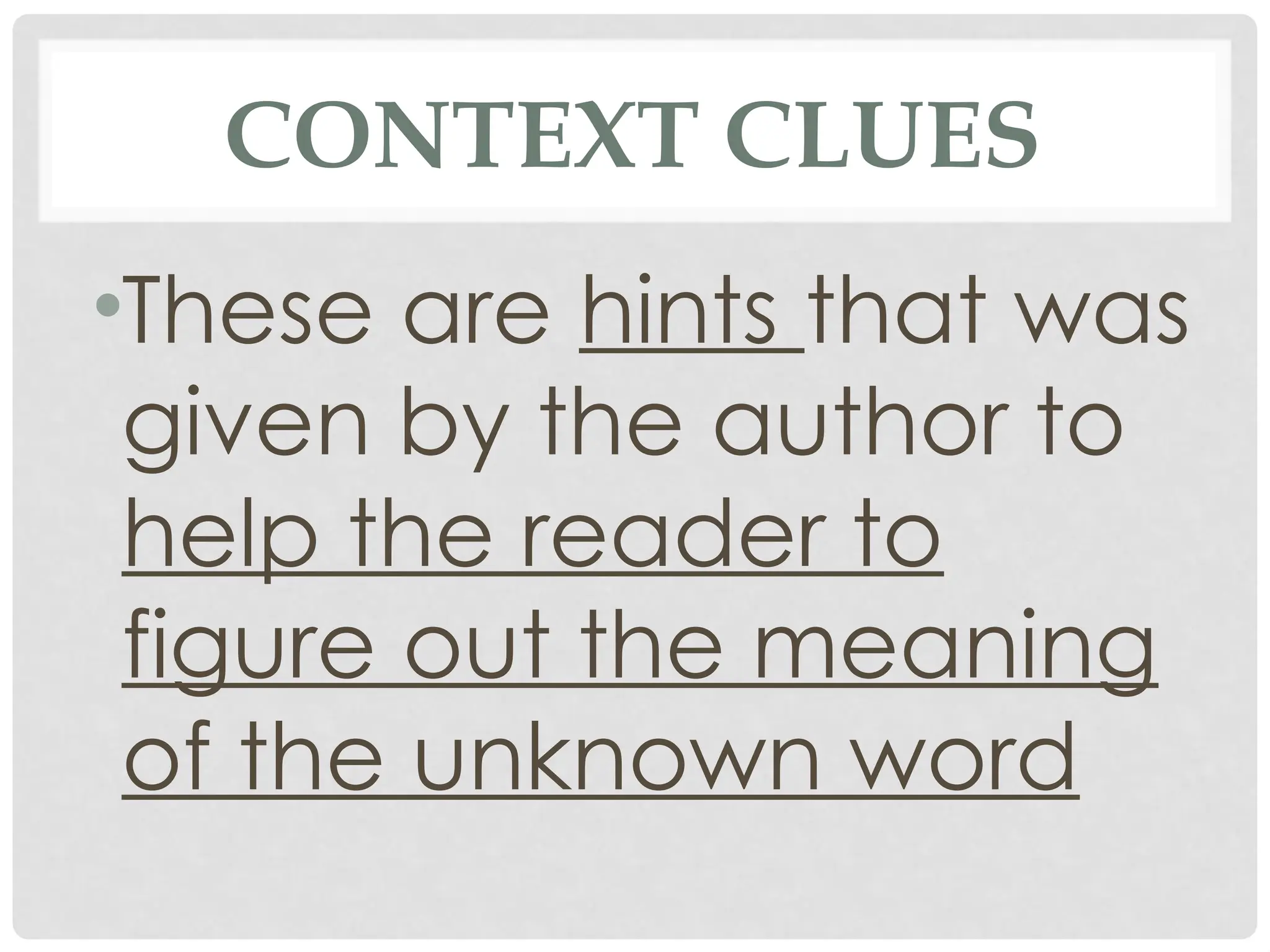 contextcluesgrade 9 powerpoint presentation | PPTX