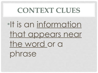 contextcluesgrade 9 powerpoint presentation | PPTX