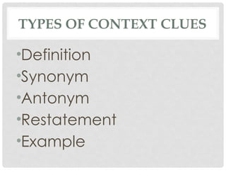 contextcluesgrade 9 powerpoint presentation | PPTX
