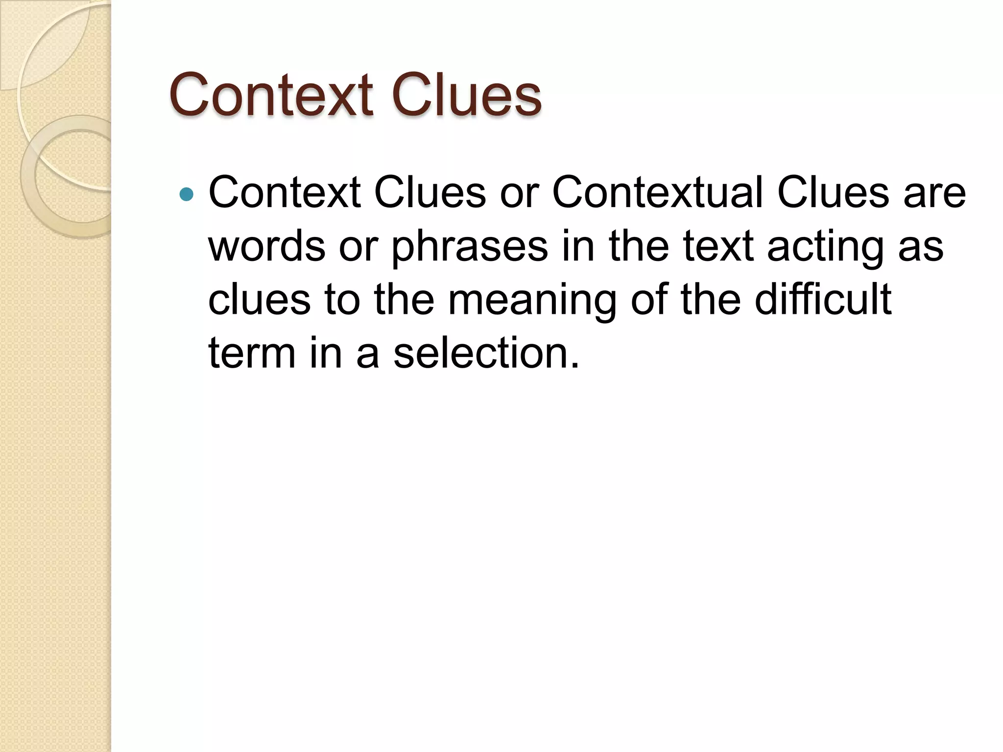 Context clues and words with multiple meanings | PPTX
