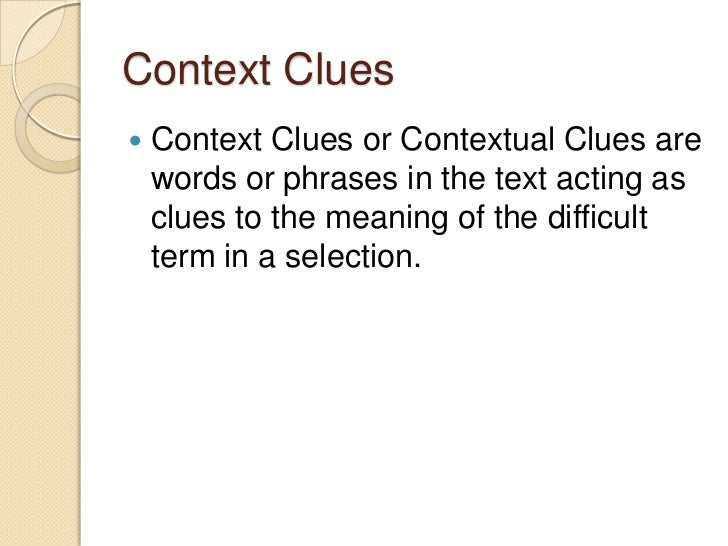 Multiple Meaning Words Context Clues