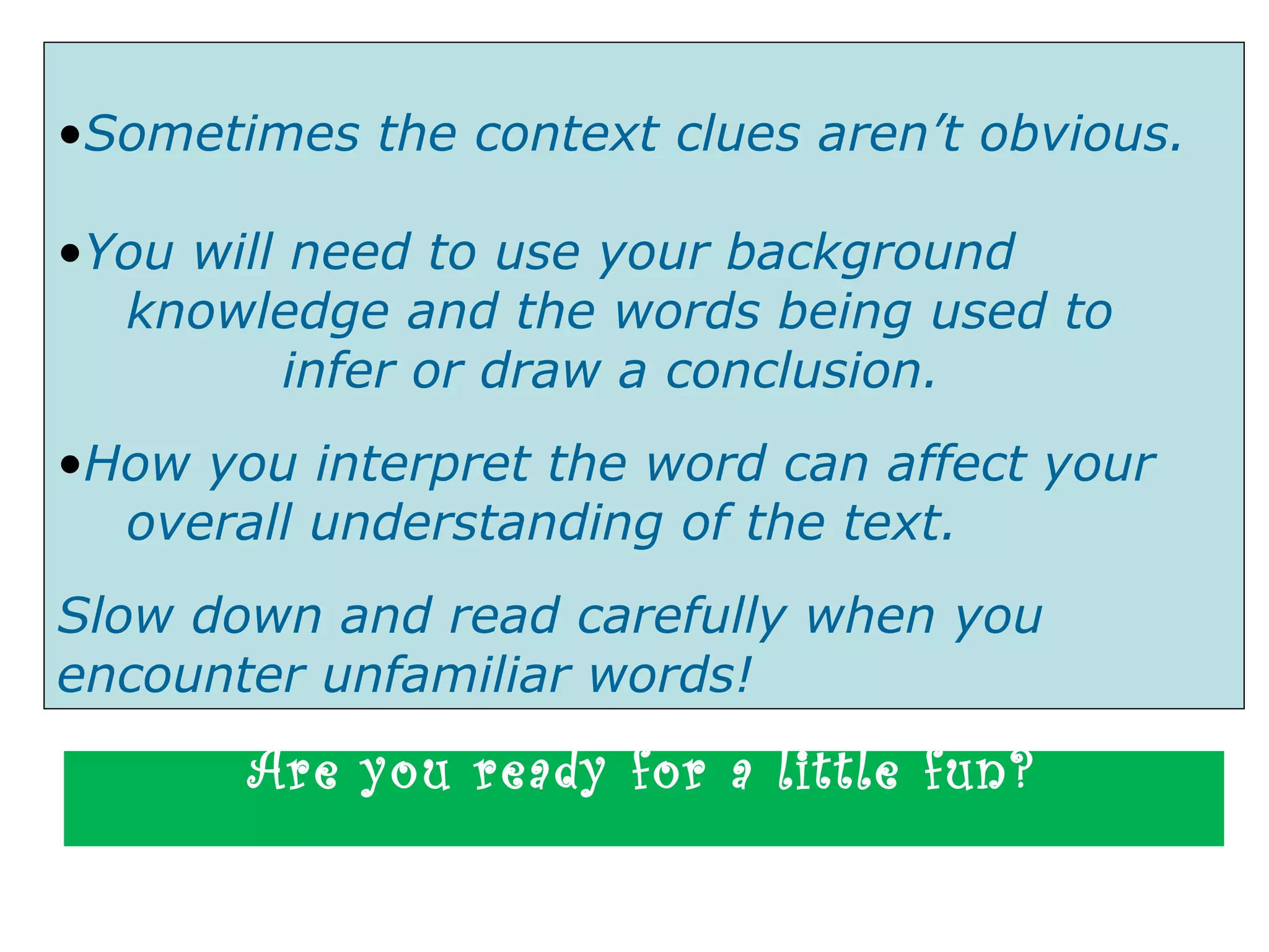 Context clues easy | PPT