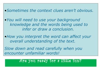 Context clues easy | PPT