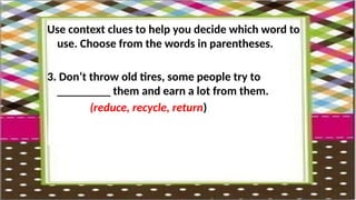 Context clues english. to get meaning of unfamiliar wordspptx | PPTX
