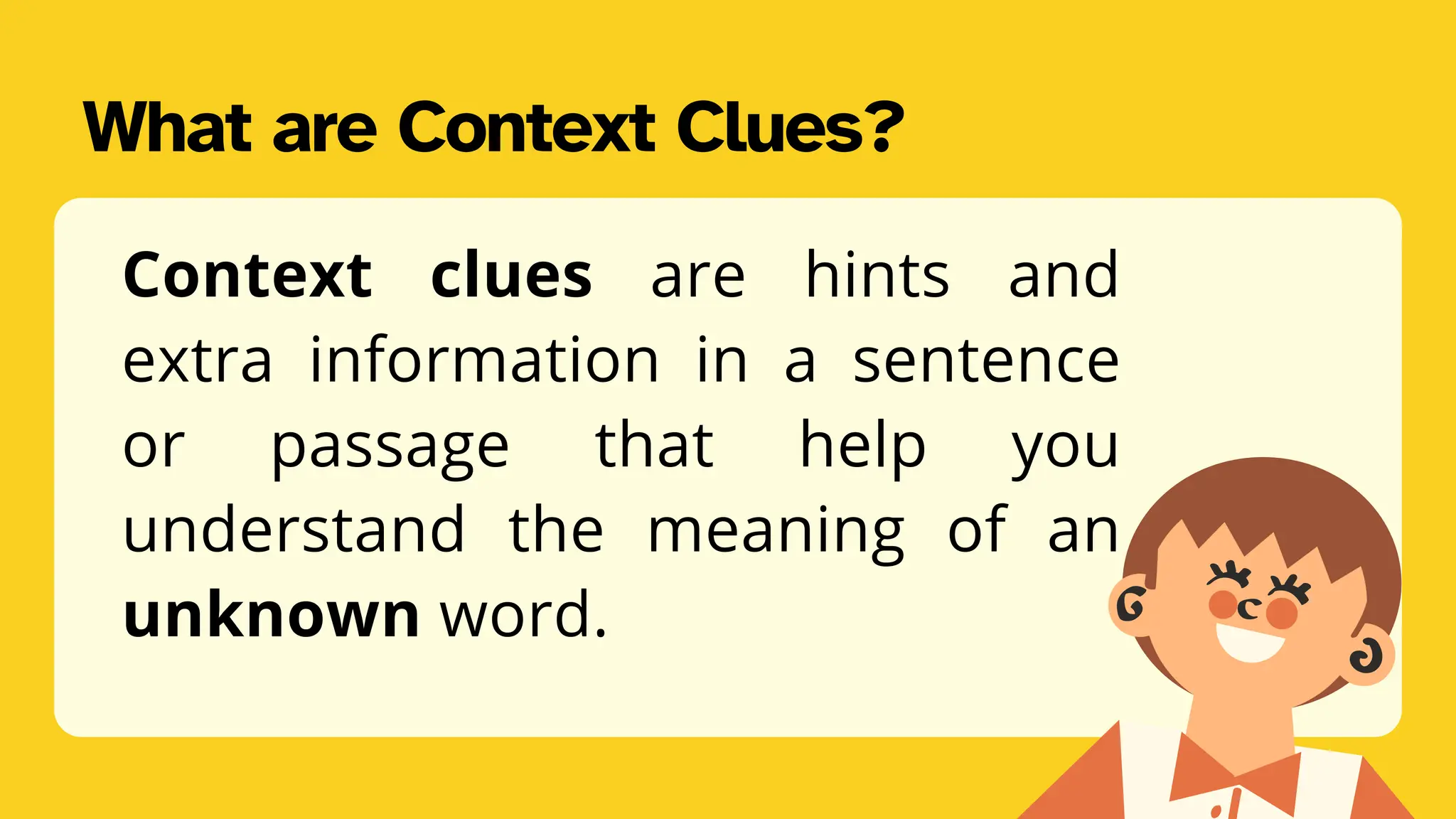 Context Clues in Literature Education Presentation in Yellow Orange ...