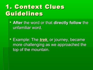 Context clues power_point | PPT