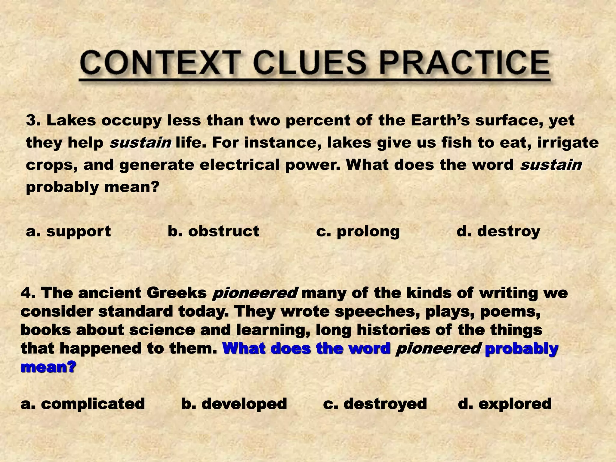 Context Clues - Grade 7 | PPTX