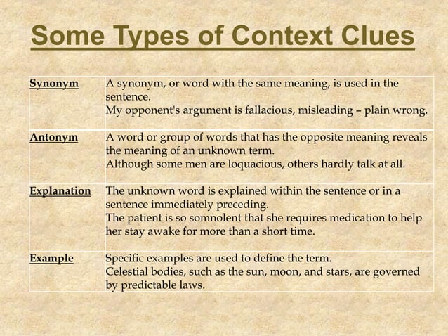 Context Clues - Grade 7 | PPTX | Science