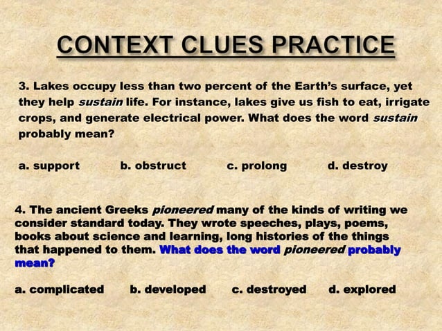 Context Clues - Grade 7 | PPTX | Science