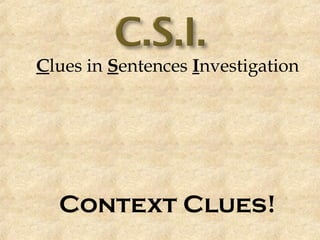 Context Clues (Power Point Presentation) | PPT