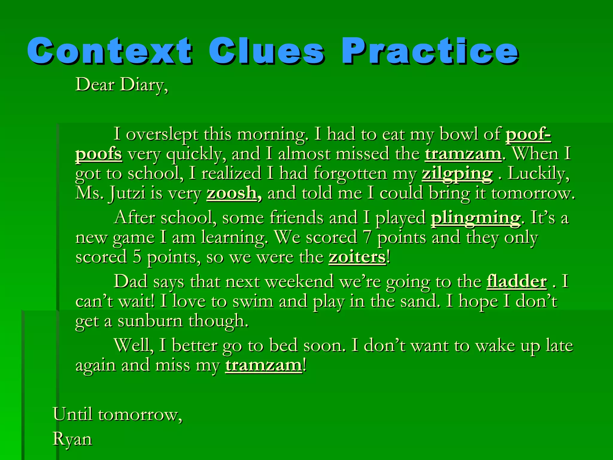 Context clues powerpoint mp | PPT