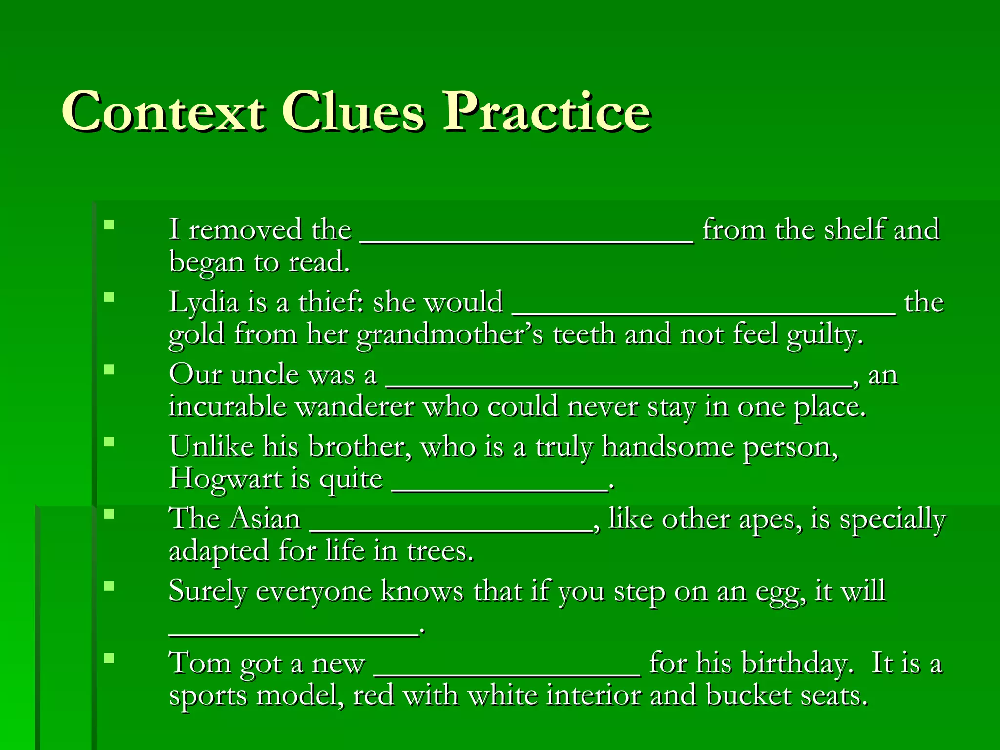 Context clues powerpoint mp | PPT