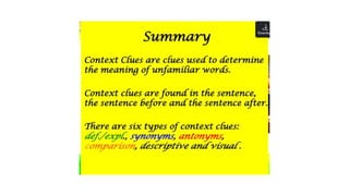 context clues - power point presentation | PPTX
