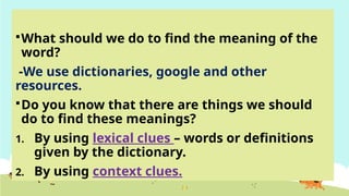 "Unraveling Meanings: The Power of Context Clues" | PPTX