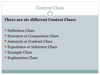 Context clues presentation[1] | PPT