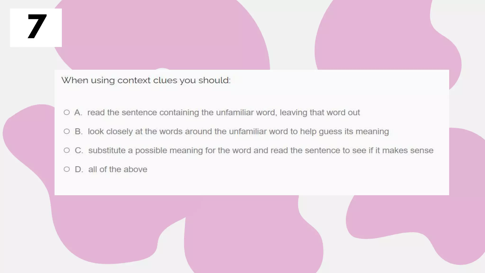 Context Clues Quiz 3.1 | PPTX