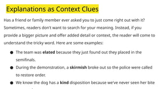 Context Clues SLO2.pptx How to determine the meaning of words | PPTX