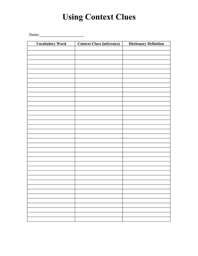 Context Clues (Vocab) | PDF