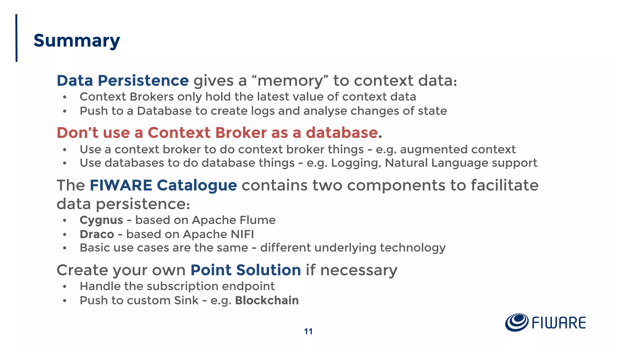 Strategies for Context Data Persistence | PPT