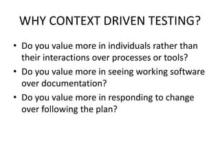 Context driven tester | PPTX