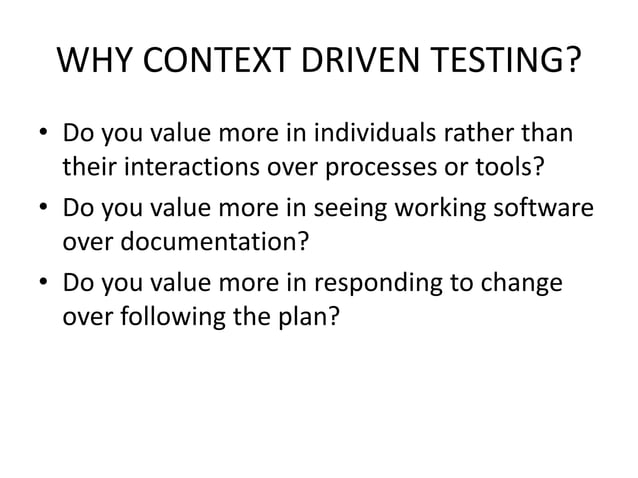 Context driven tester | PPTX