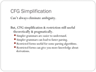 Context free grammars | PPT