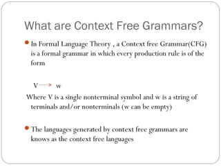 Context free grammars | PPT
