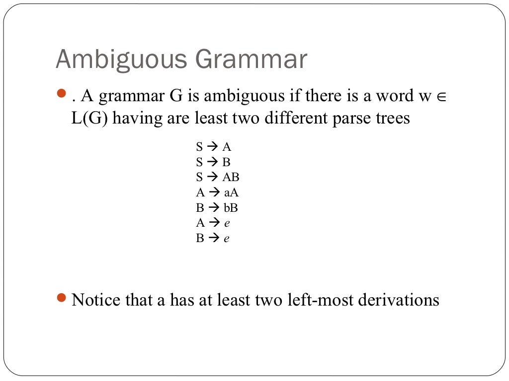 Context Free Grammars