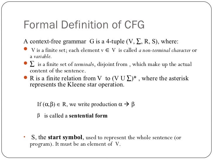 Context Free Grammars