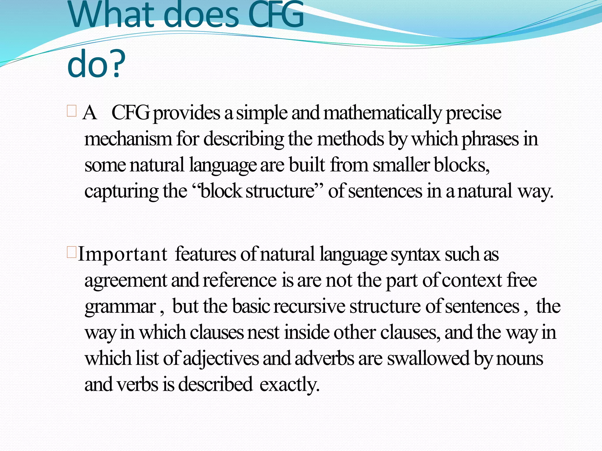 Context free grammars | PPT