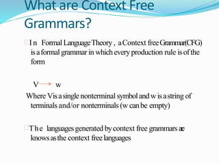 Context free grammars | PPT