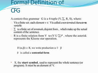 Context free grammars | PPT