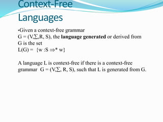 Context free grammars | PPT