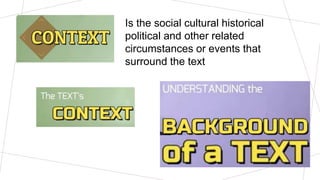 Intertextuality, context and hypertextuality | PPTX