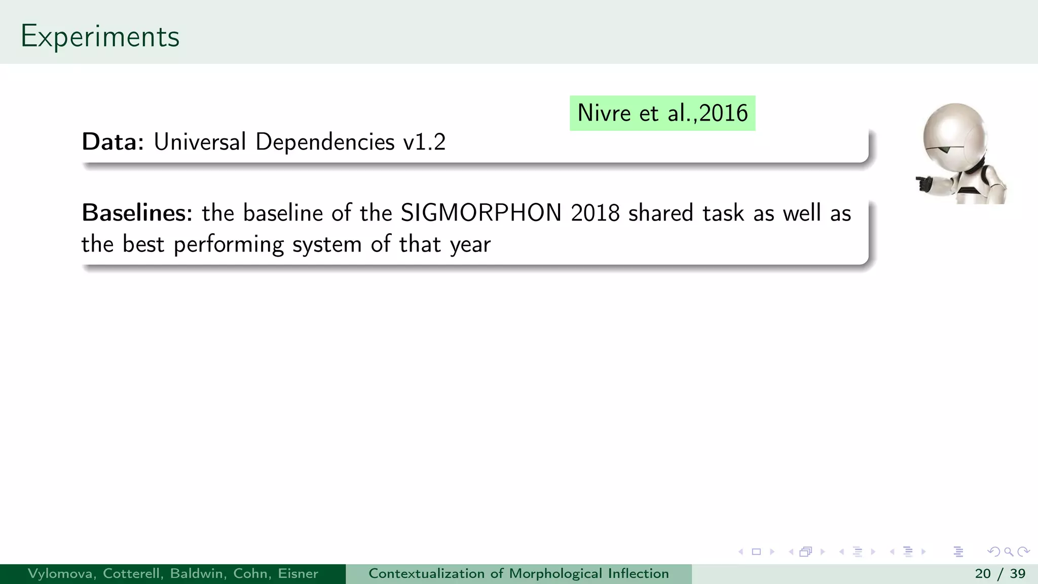 Contextualization of Morphological Inflection | PPT