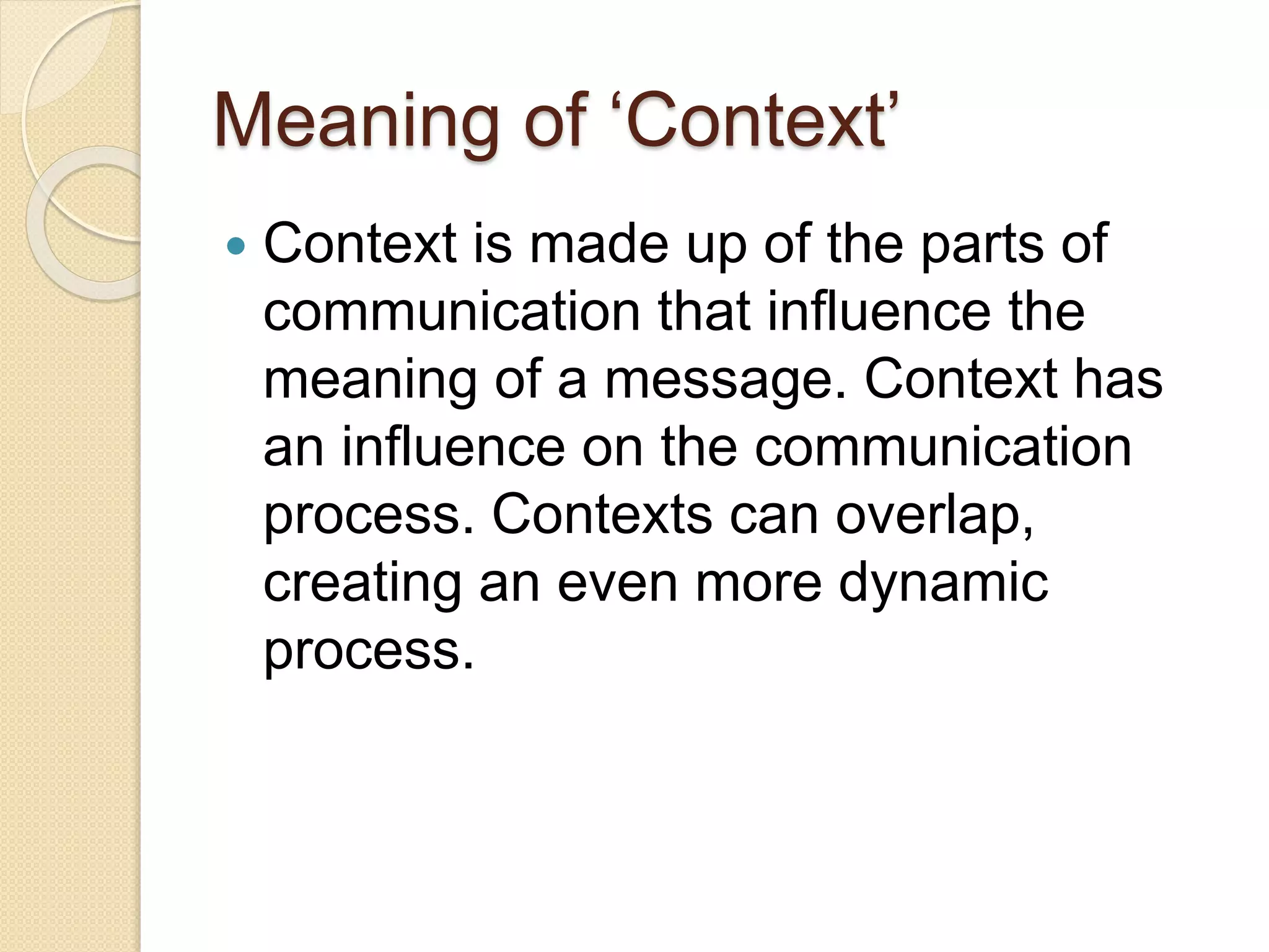 Context of communication | PPTX