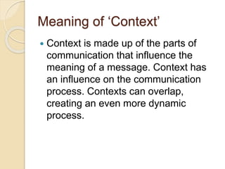 Context of communication | PPTX