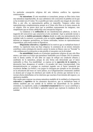 Contexto histórico y características generales del arte islámico | DOCX