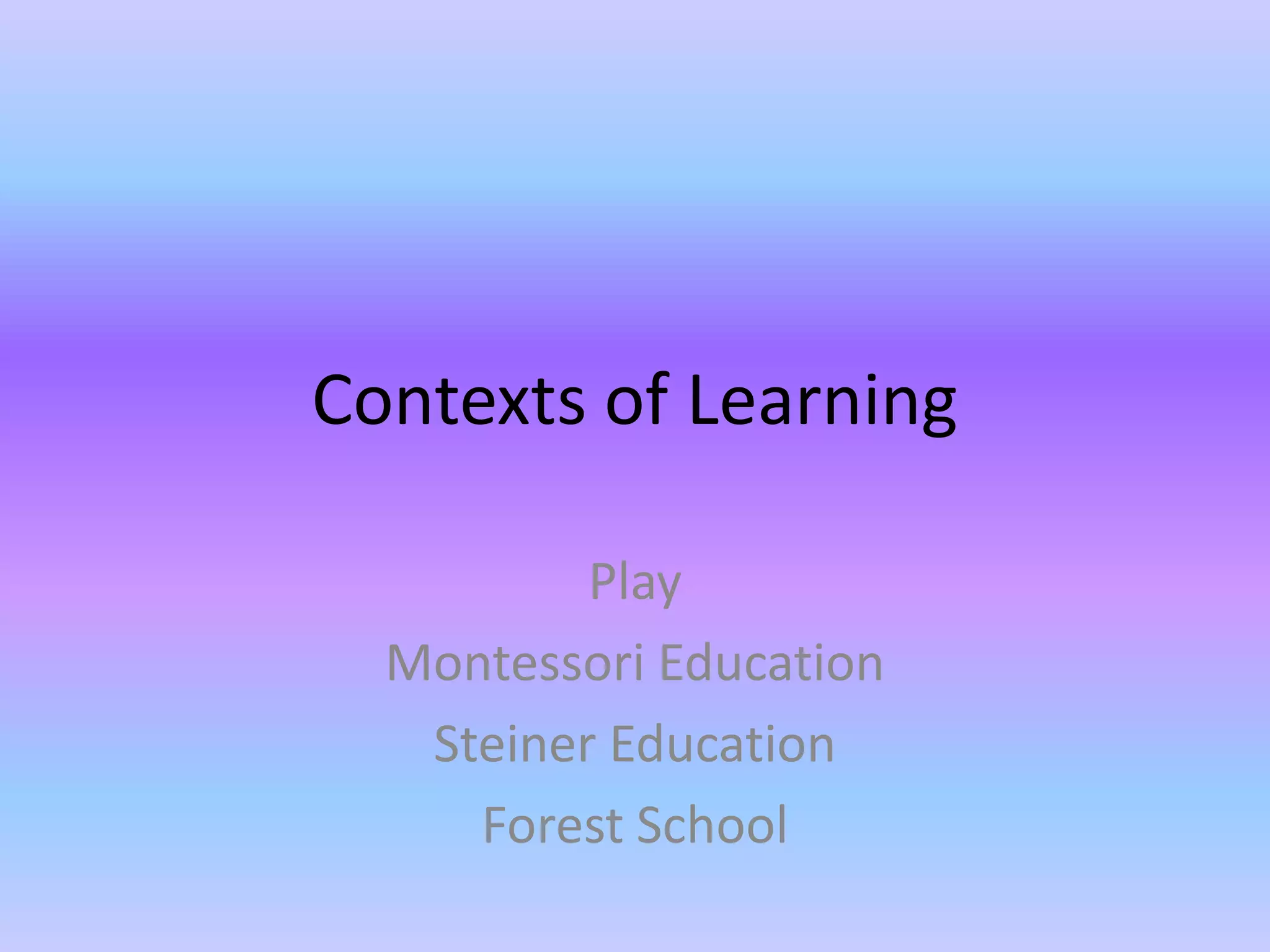 Contexts of learning | PPTX