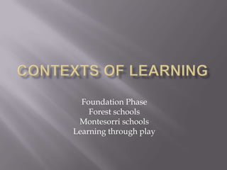 Contexts of learning | PPT