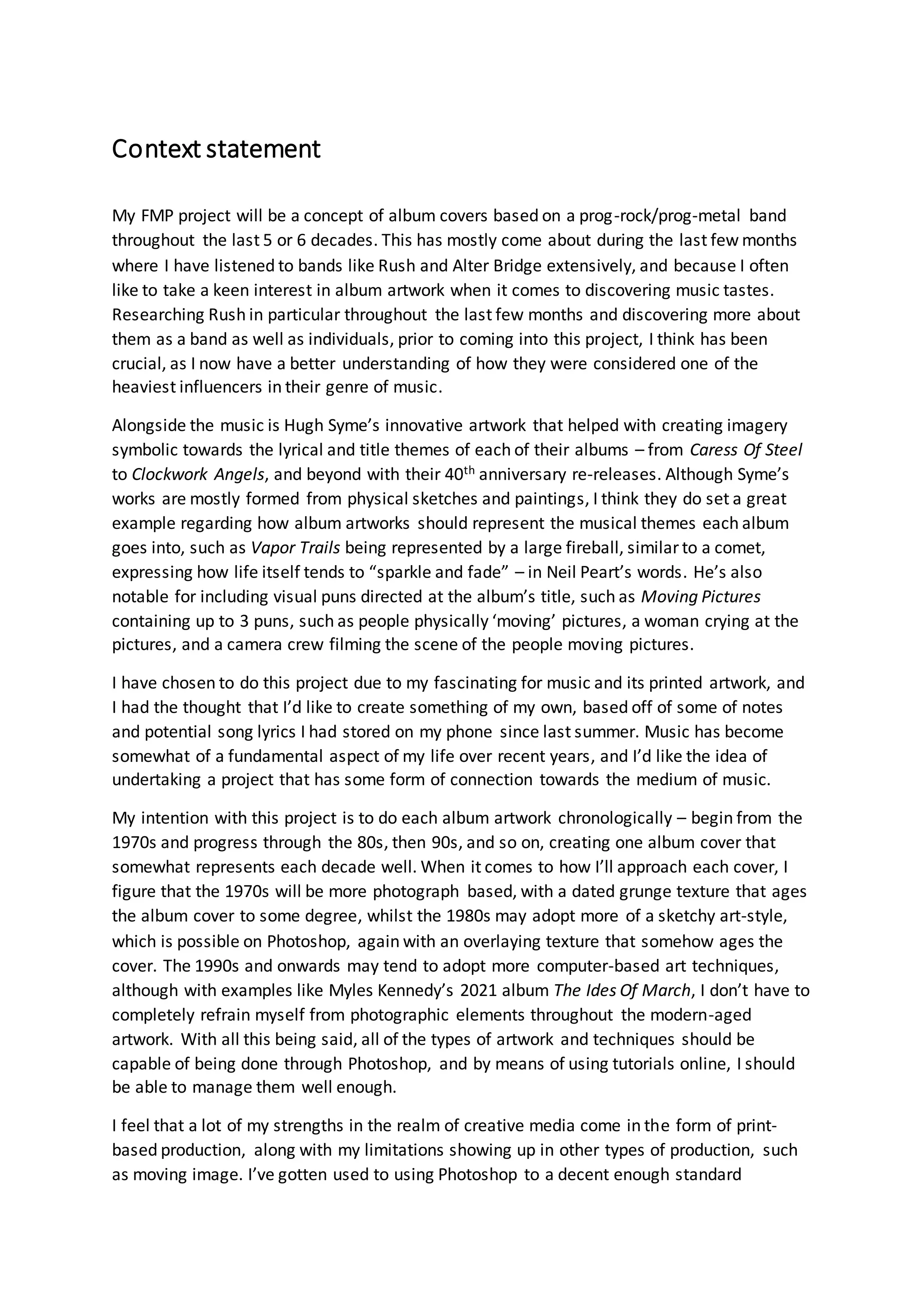 FMP - Context statement | DOCX