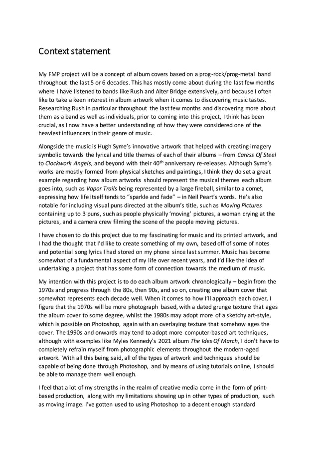 FMP - Context statement | DOCX