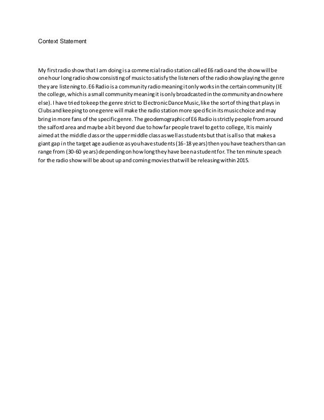 Context statementcomercialme