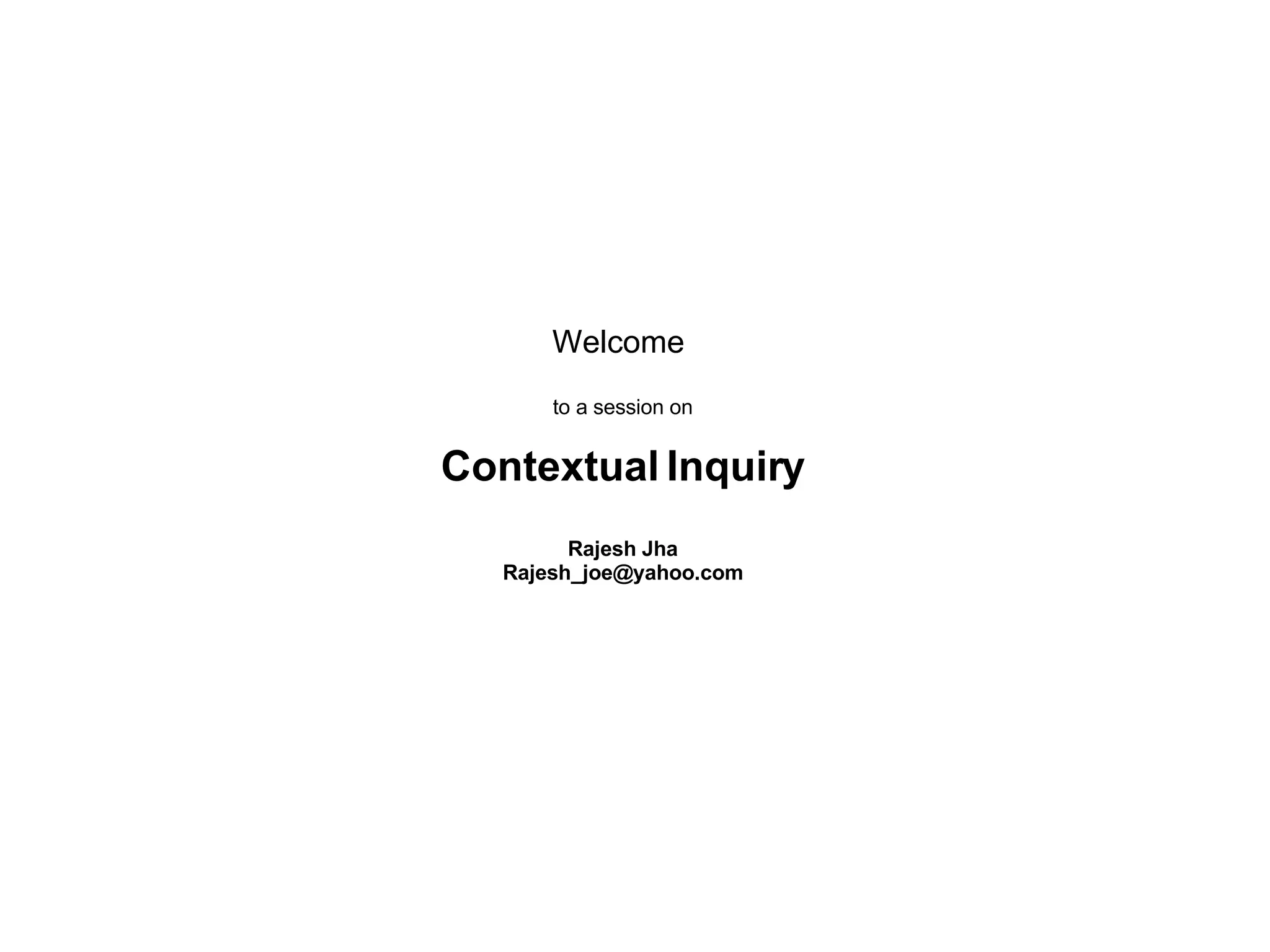 Contextual Inquiry V1 | PPT