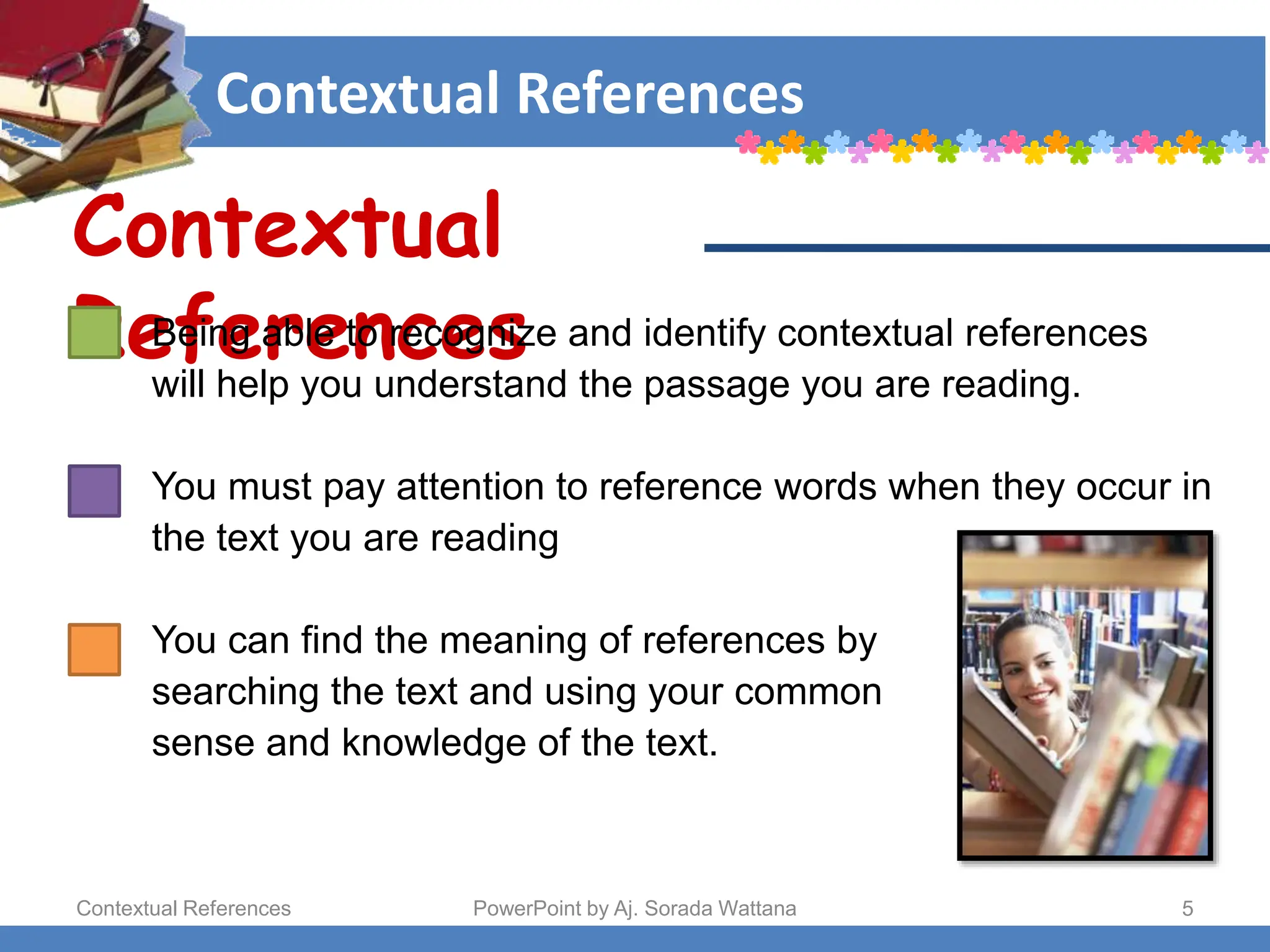 contextual-reference words to apply in reading texts | PPT