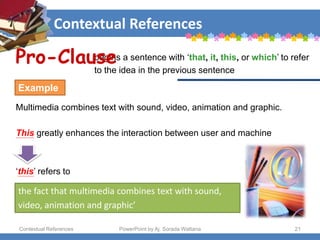 contextual-reference words to apply in reading texts | PPT | Operating ...