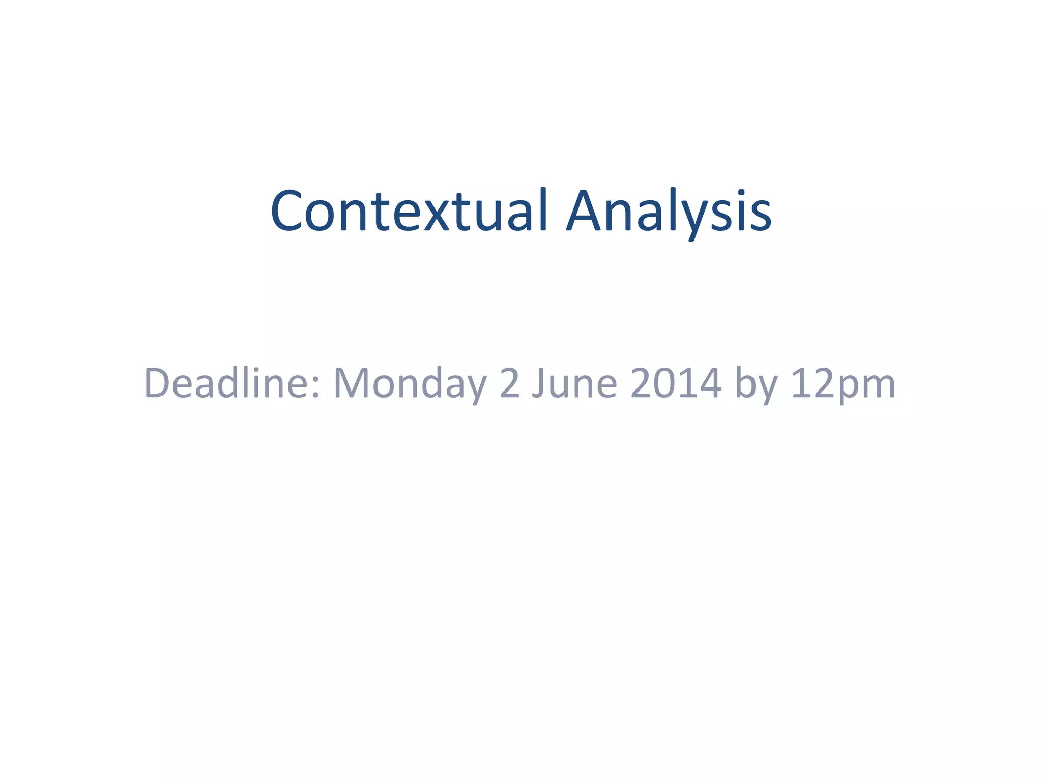 Contextual analysis 2014 | PPT